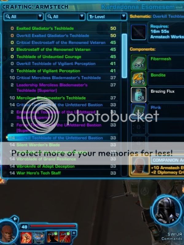 Open Call - Techblade Crafters by Server - Combat Styles - SWTOR | Forums