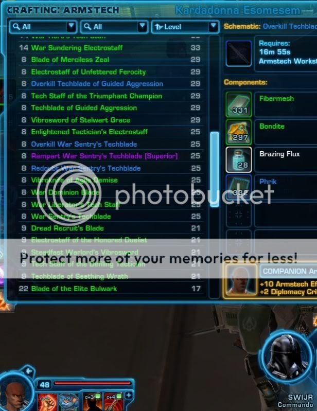 Open Call - Techblade Crafters by Server - Combat Styles - SWTOR | Forums