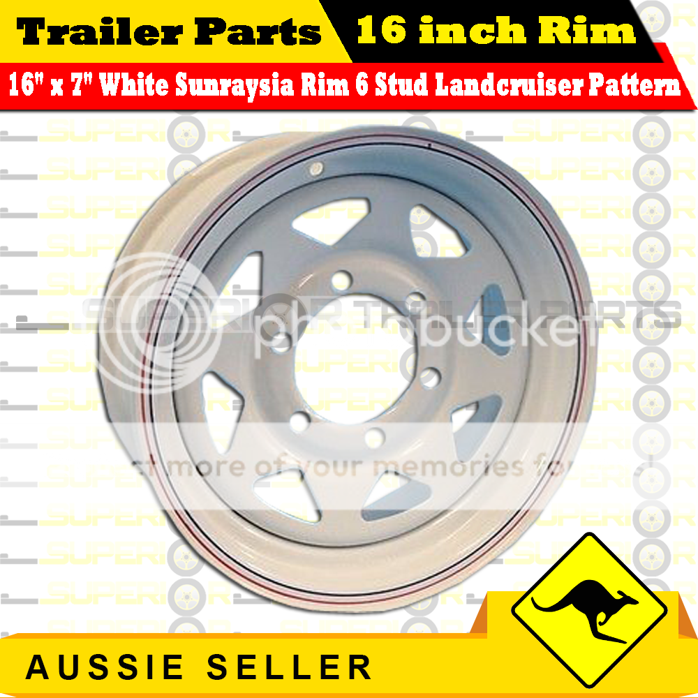 16 x 7 inch White Sunraysia Wheel (Rim only)